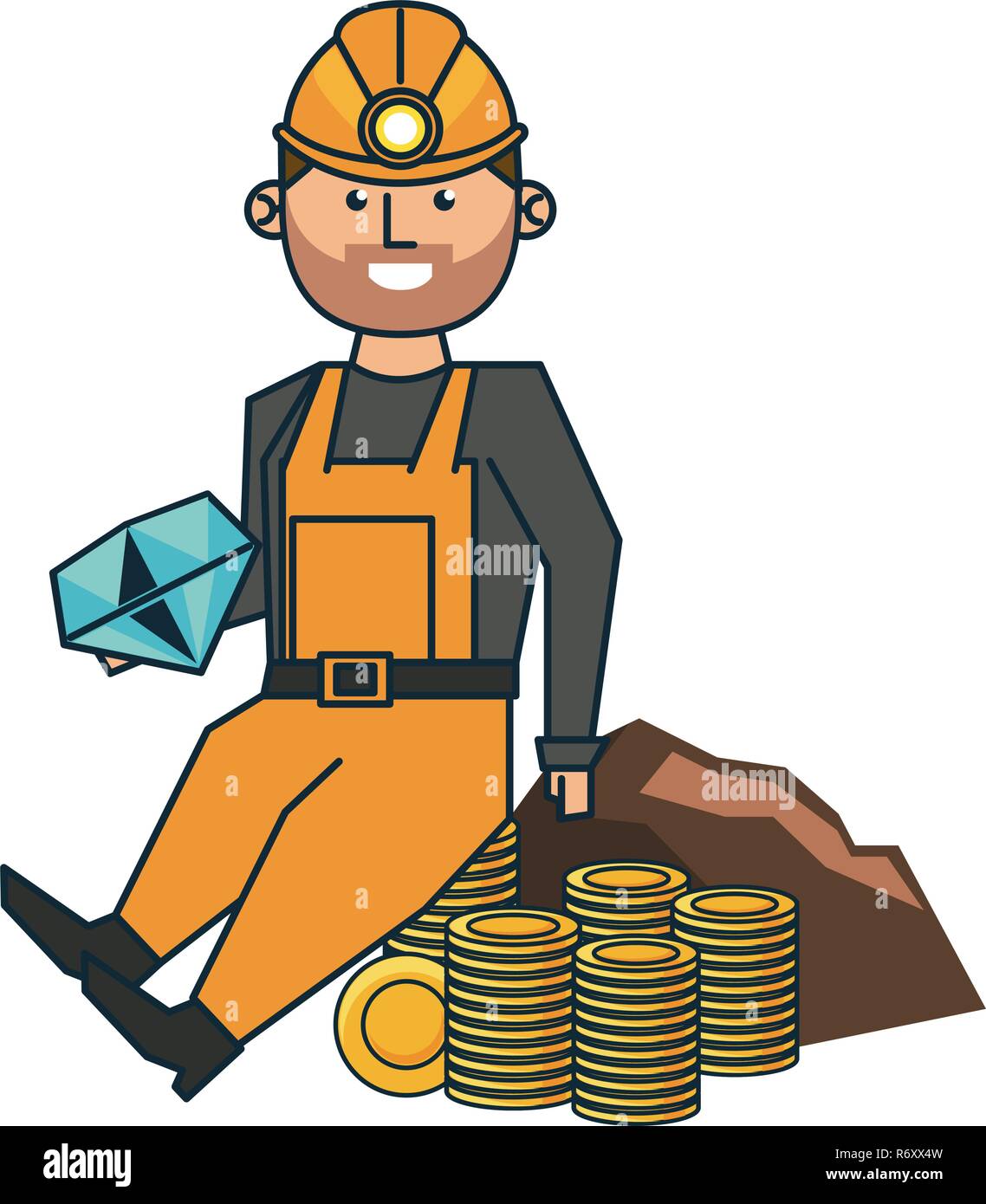 Mining and worker cartoon Stock Vector Image & Art - Alamy
