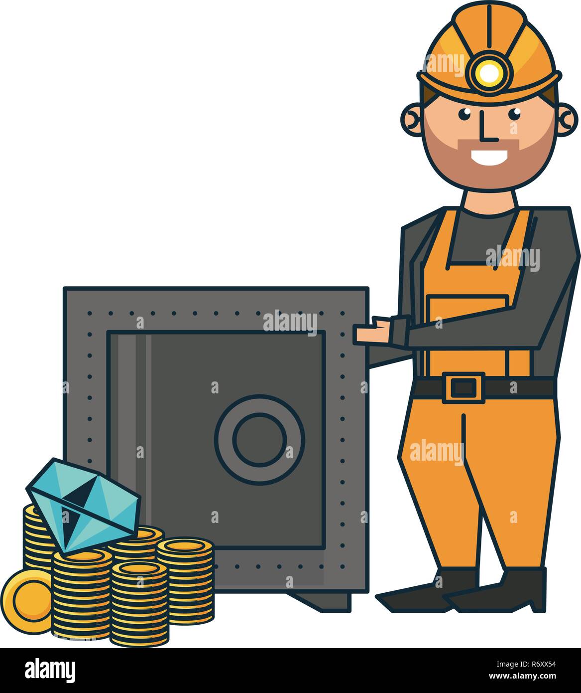 Mining and worker cartoon Stock Vector Image & Art - Alamy