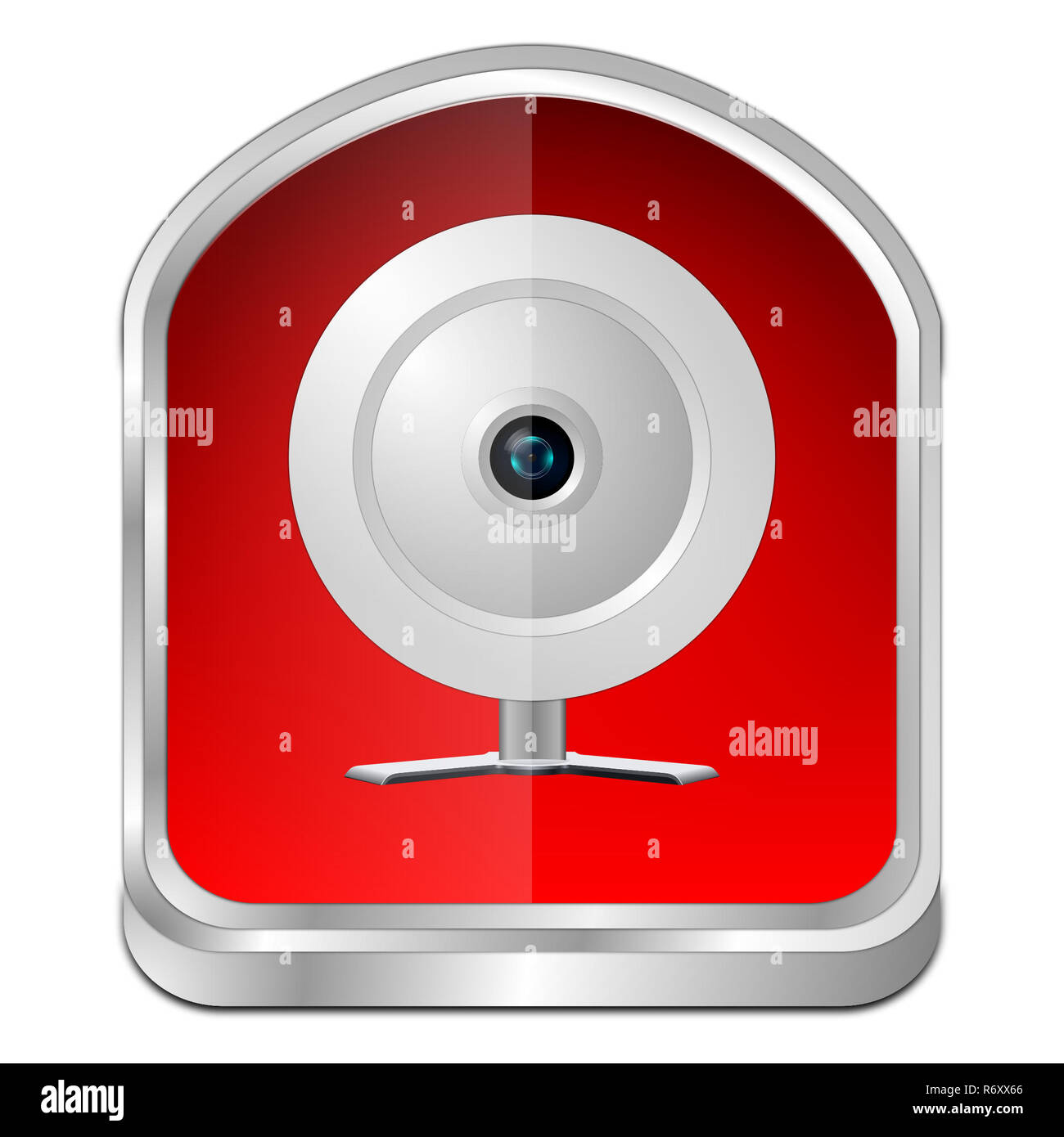 red Button with Webcam - 3D illustration Stock Photo - Alamy