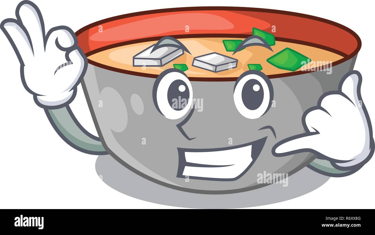 Call me delicious meal of miso soup cartoon Stock Vector Image & Art ...