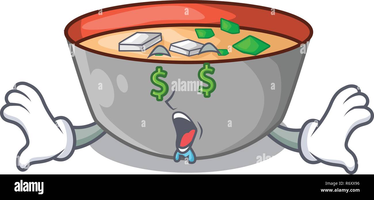 Money eye delicious meal of miso soup cartoon Stock Vector Image & Art ...