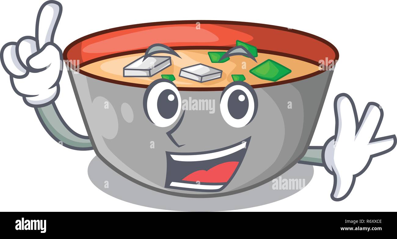 Finger delicious meal of miso soup cartoon Stock Vector Image & Art - Alamy