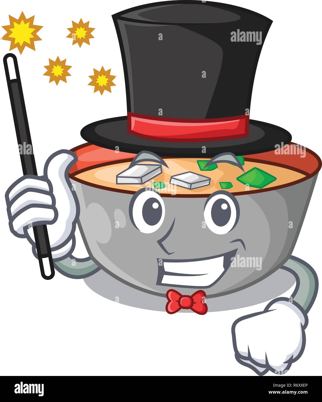 Magician delicious meal of miso soup cartoon Stock Vector Image & Art ...