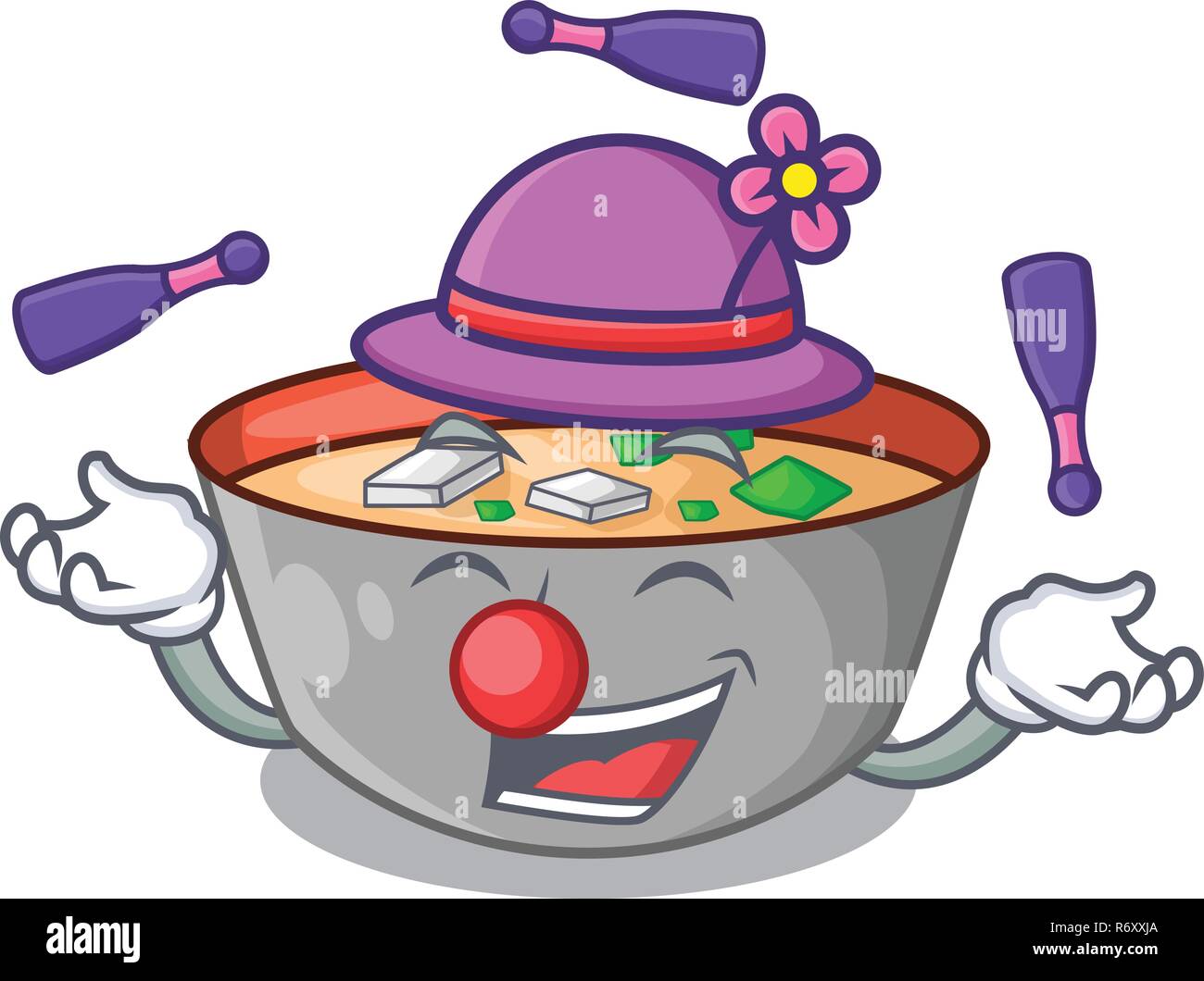 Juggling delicious meal of miso soup cartoon Stock Vector Image & Art ...