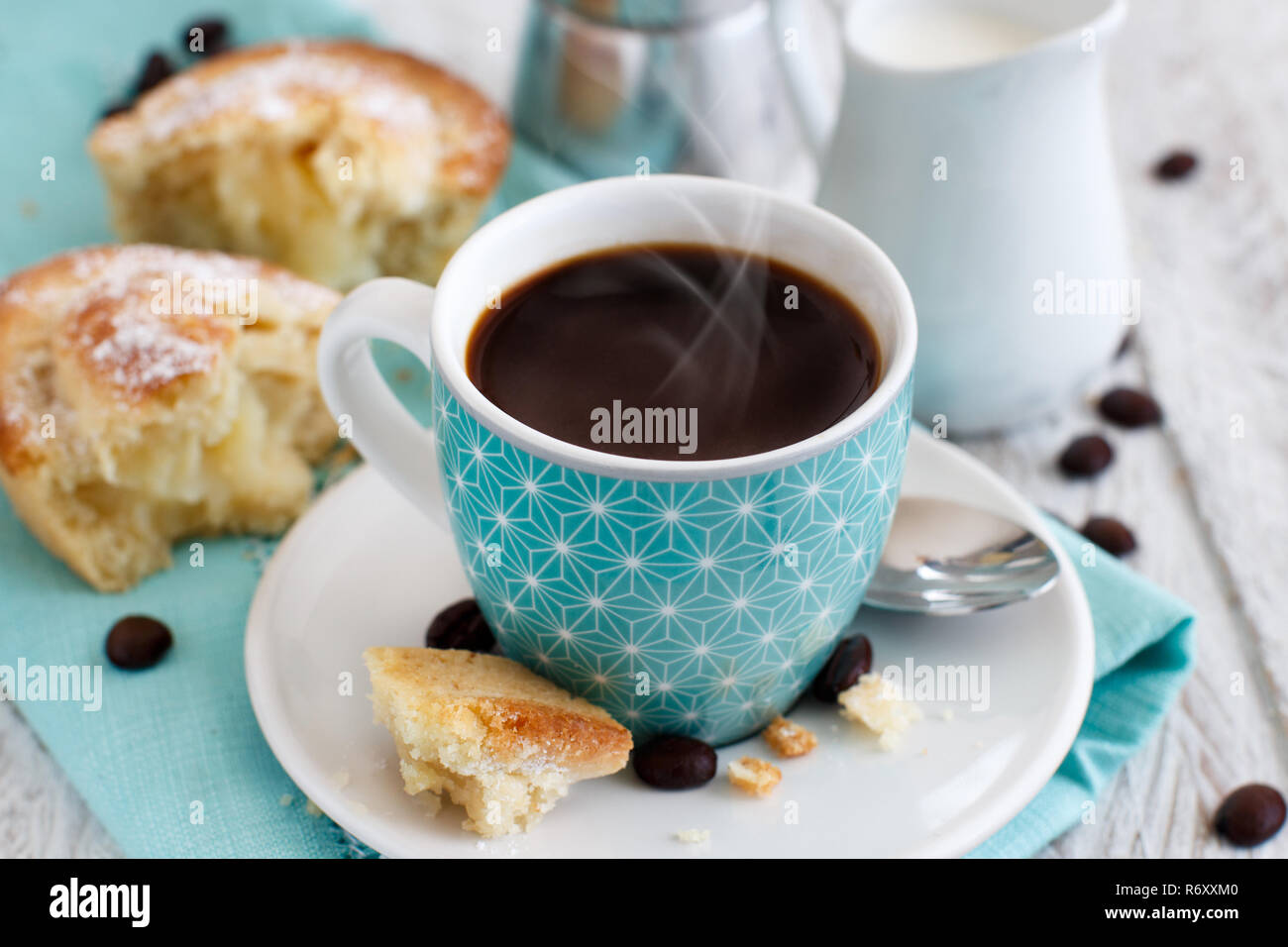 Italian coffee set for breakfast Stock Photo - Alamy
