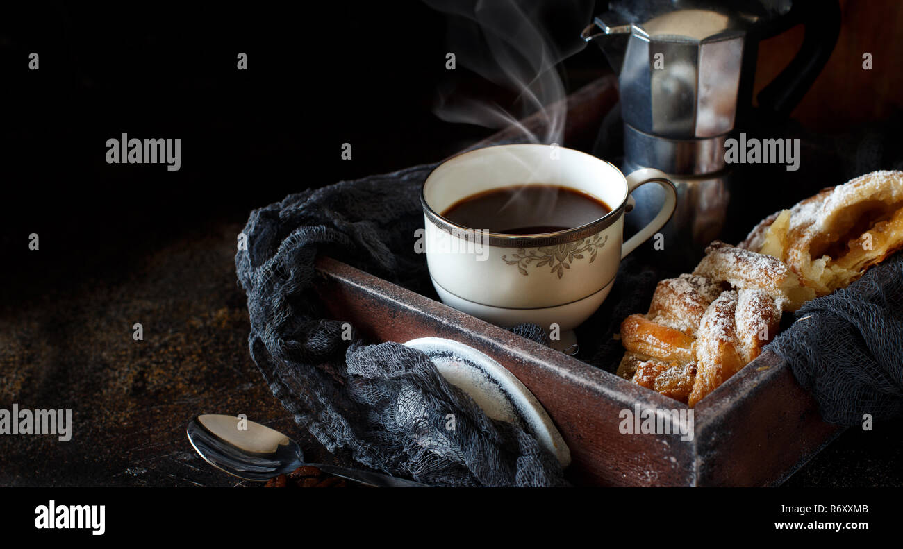 Italian coffee set for breakfast Stock Photo - Alamy