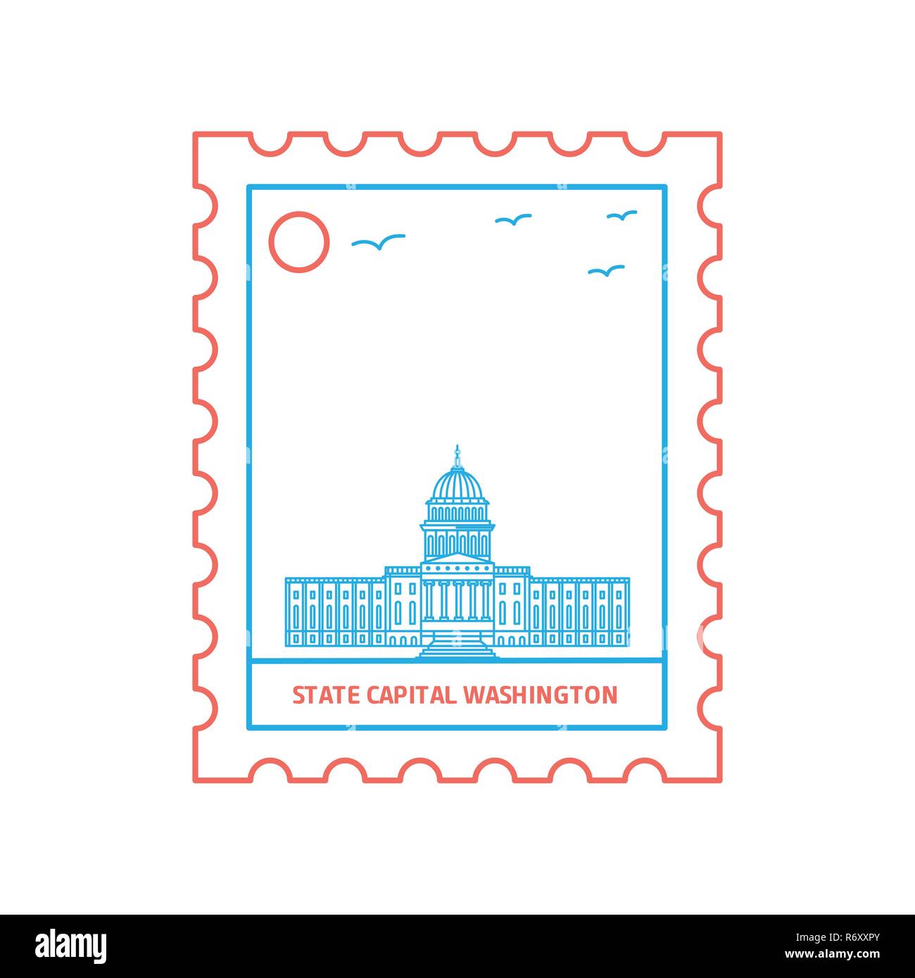 Postage washington red Stock Vector Images - Alamy