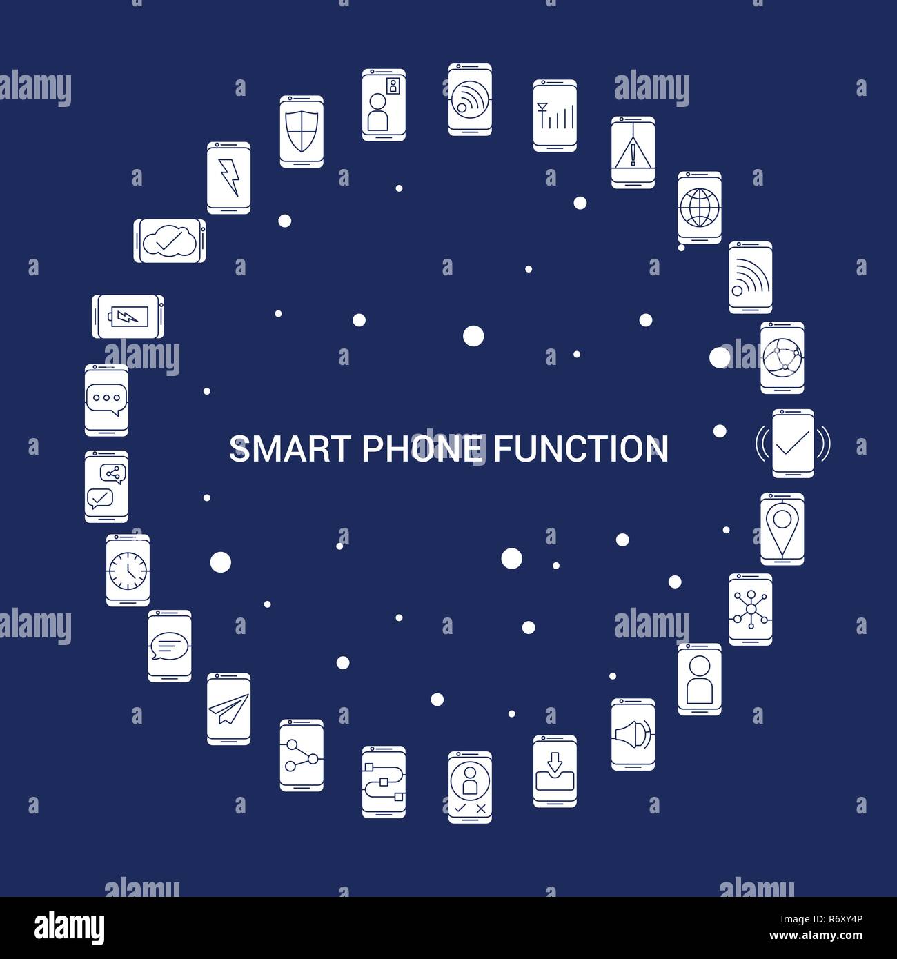 Creative Smart phone functions icon Background Stock Vector Image & Art ...