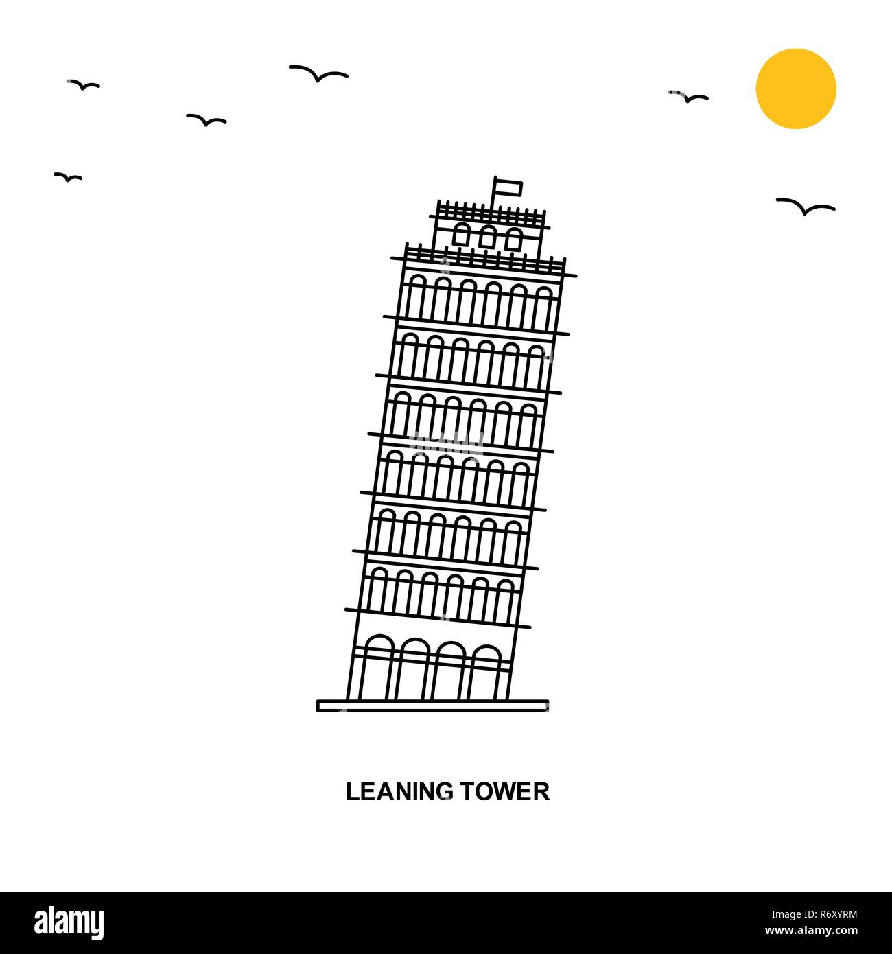 World monuments sketch Cut Out Stock Images & Pictures - Alamy