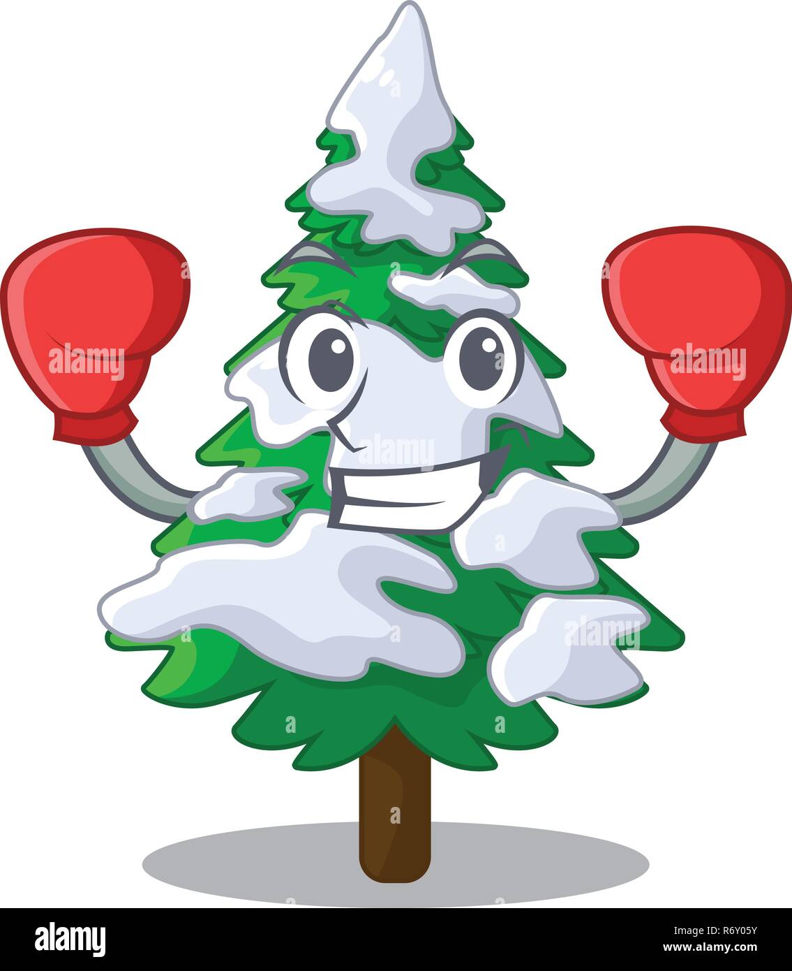 Boxing firs with snow of beautiful cartoon Stock Vector Image & Art - Alamy