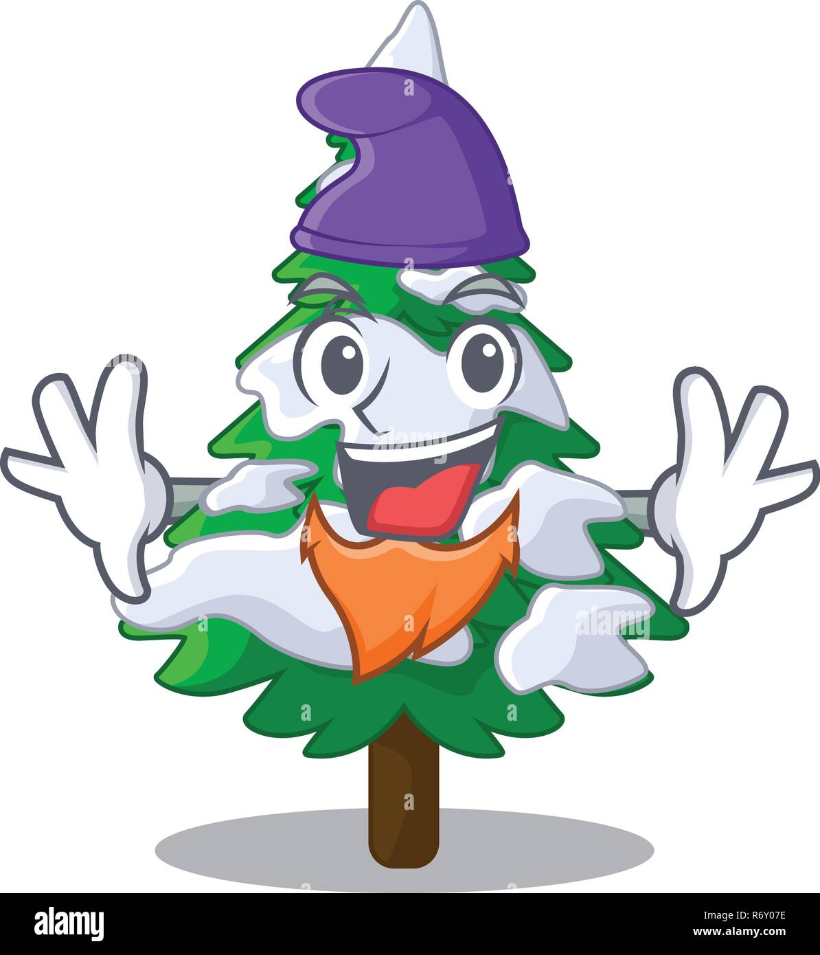 Elf firs with snow of beautiful cartoon Stock Vector Image & Art - Alamy