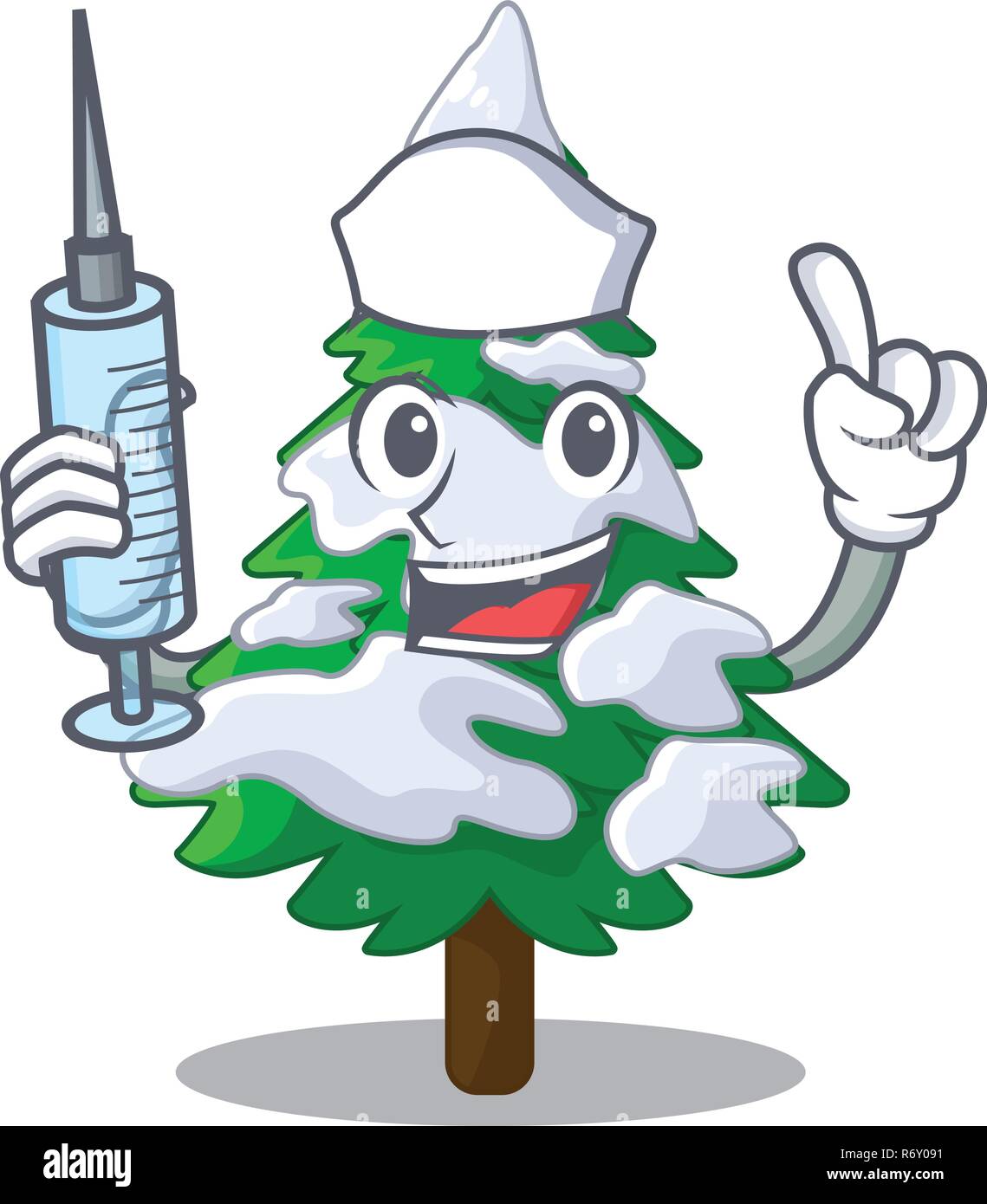 Pine tree in fluffy snow Stock Vector Images - Alamy