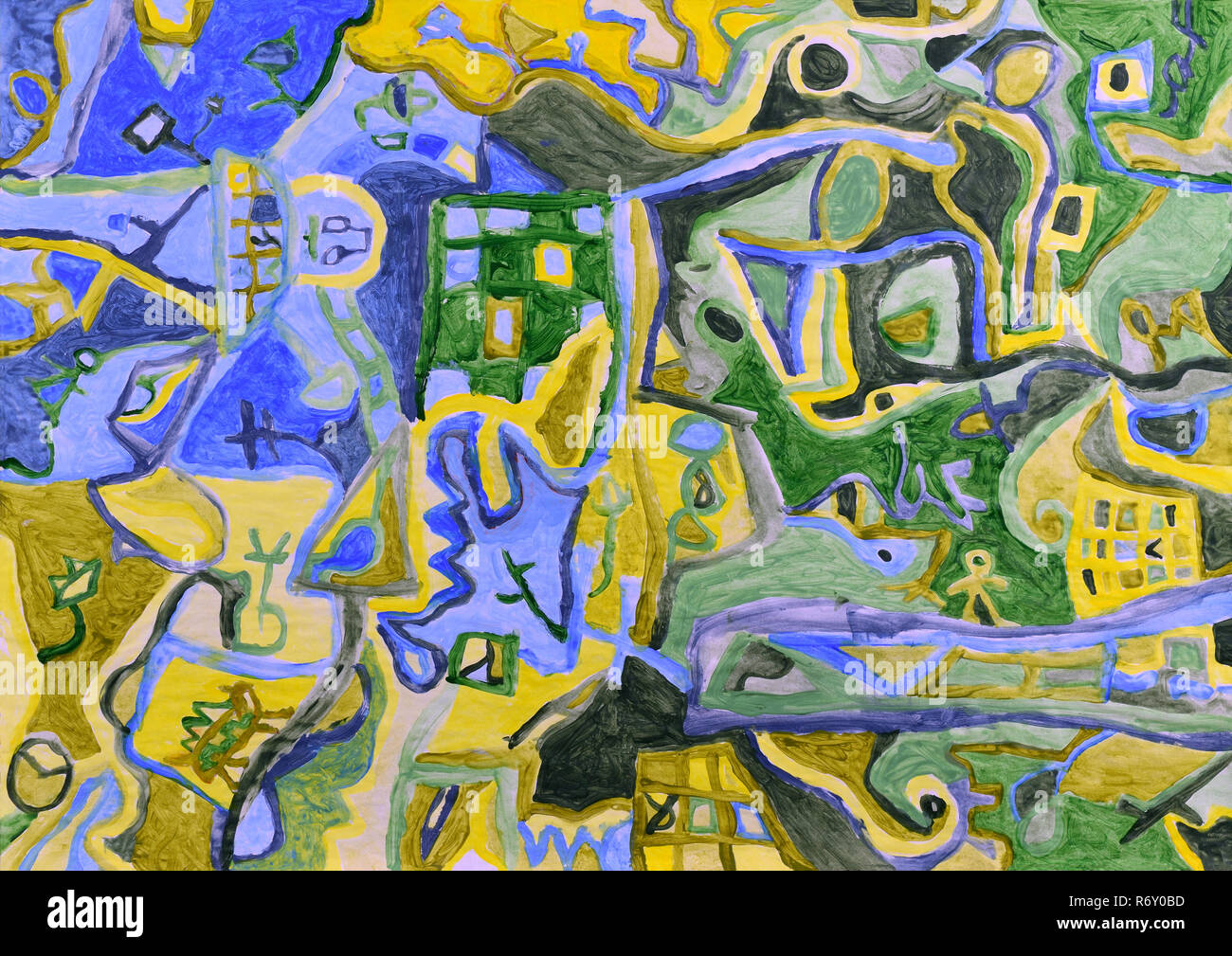 Abstract aerial scenery acrylic painting Stock Photo - Alamy