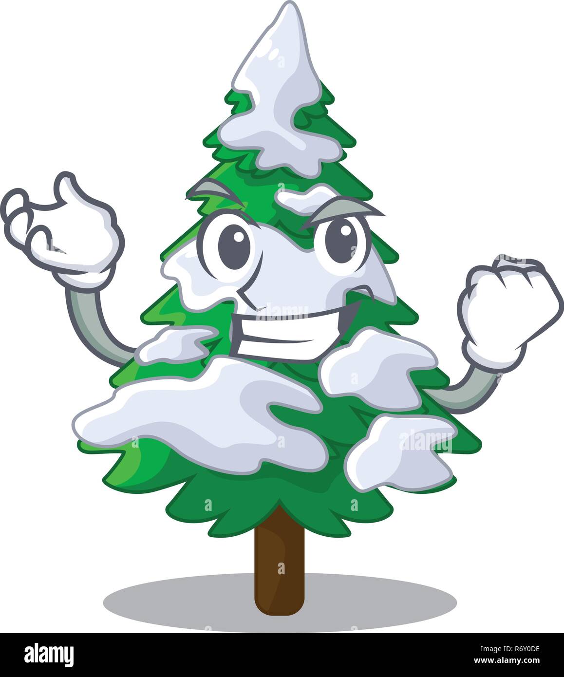 Successful firs with snow on character tree Stock Vector Image & Art ...