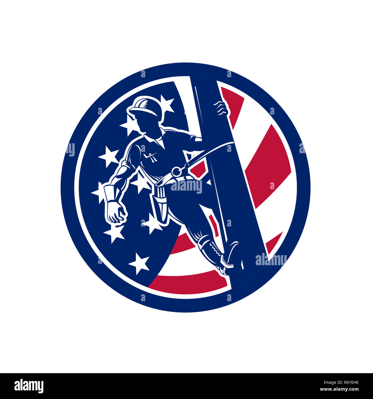 Power pole worker Cut Out Stock Images & Pictures - Alamy