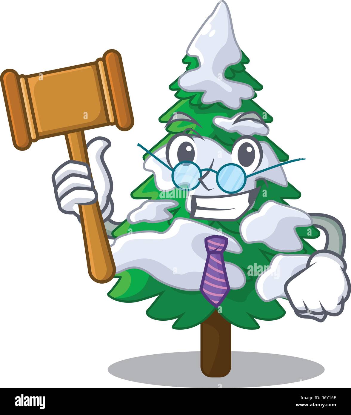 Judge fir with snow christmas tree cartoon Stock Vector Image & Art - Alamy