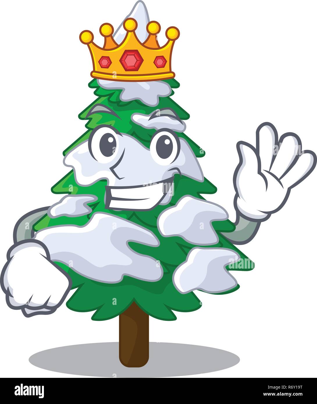 King fir with snow christmas tree cartoon Stock Vector Image & Art - Alamy