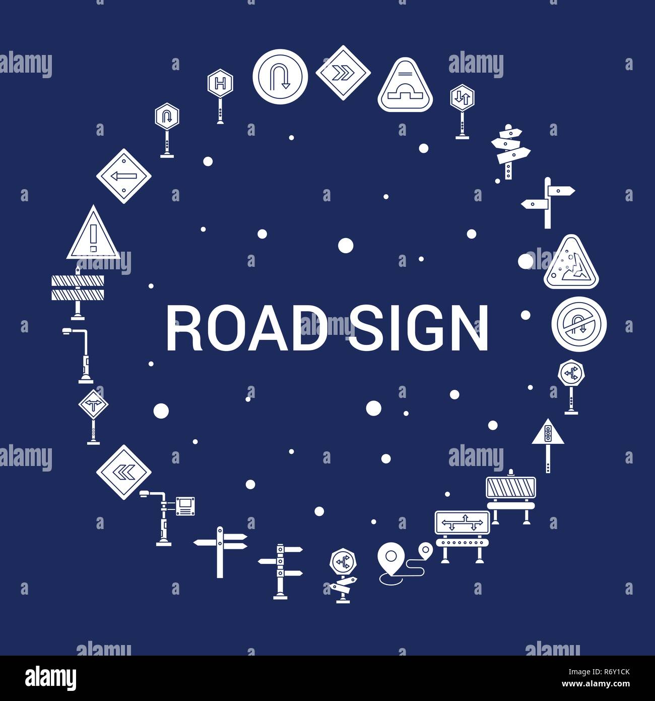 Street lights and road signs Stock Vector Images - Alamy