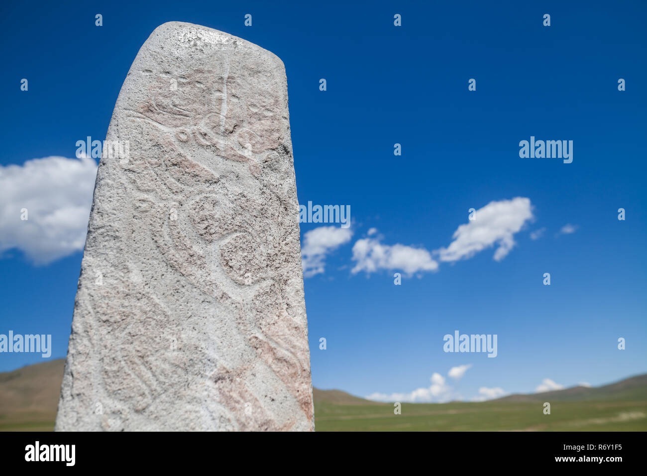 Deer stone in Mongolia Stock Photo - Alamy