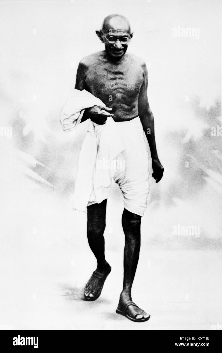 Mahatma Gandhi With Stick High Resolution Stock Photography and Images ...