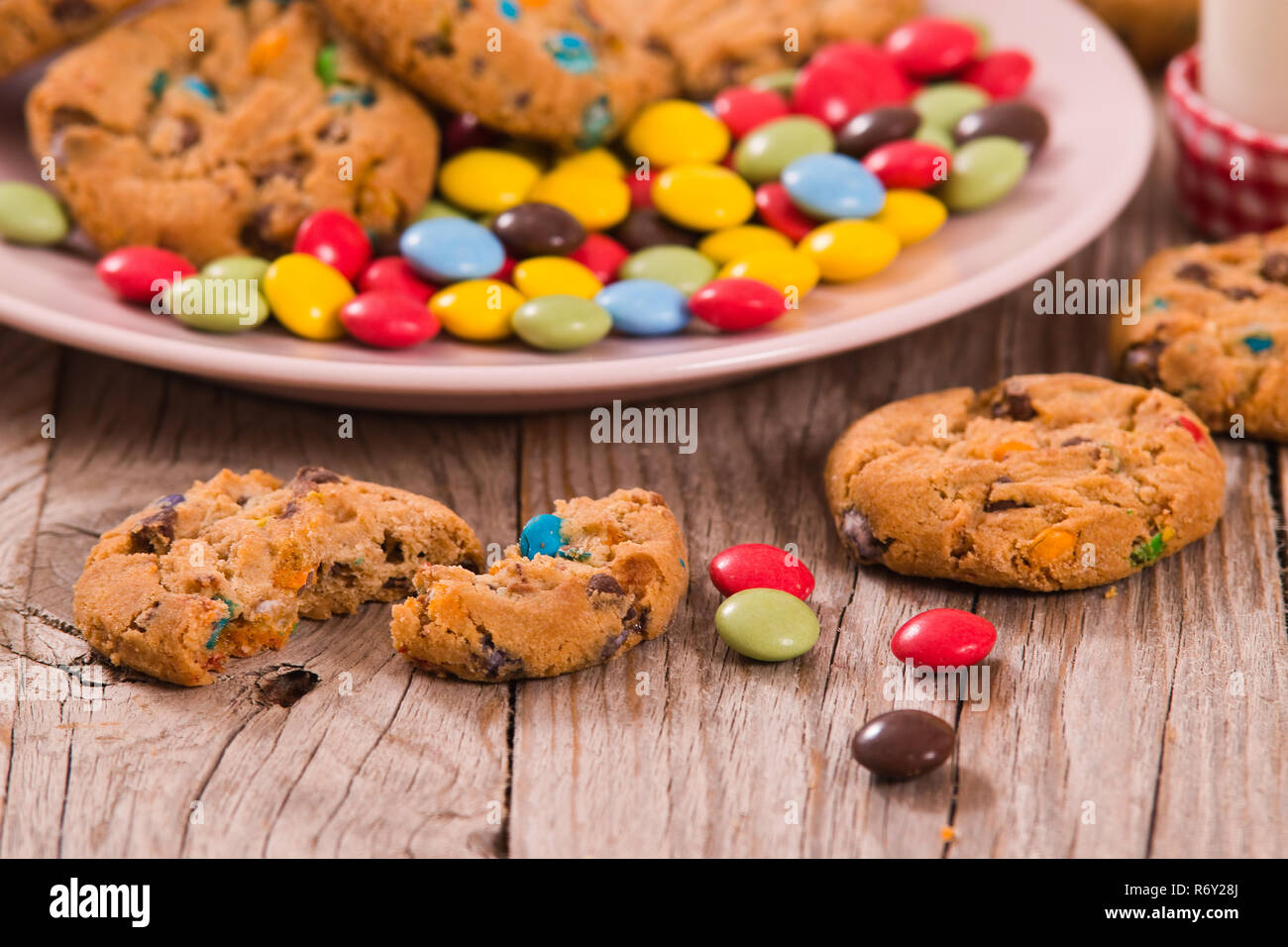 Candy coated cookies Stock Photo - Alamy