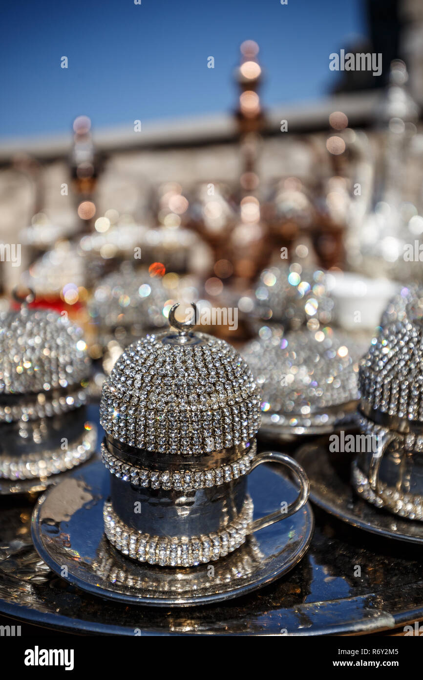 Turkish metall coffee cup Stock Photo - Alamy