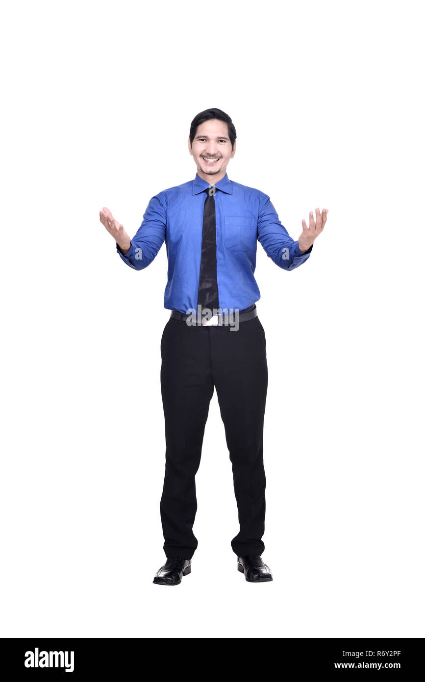 Asian business man open palm hi-res stock photography and images - Alamy