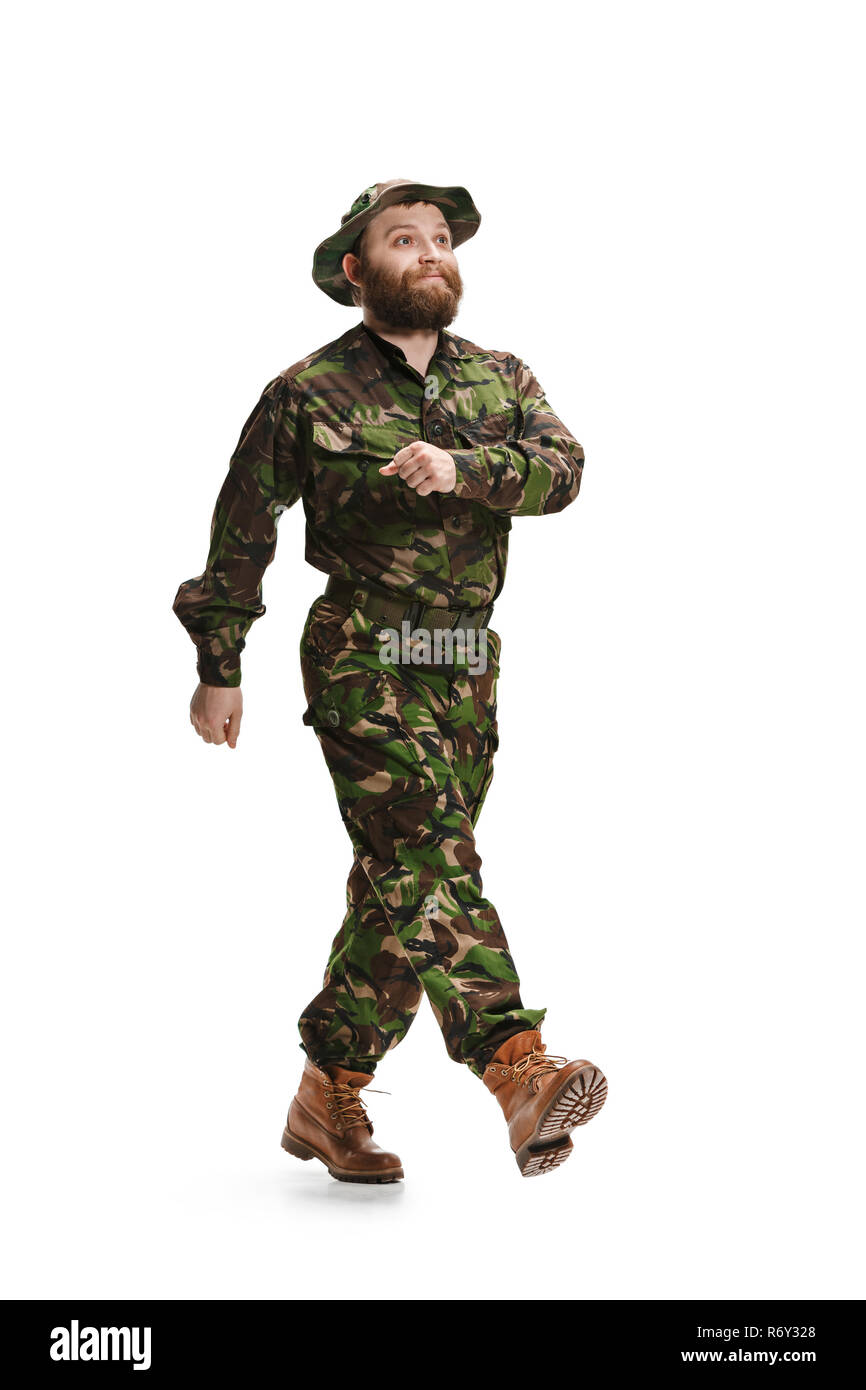 Full length army soldier profile hi-res stock photography and images ...