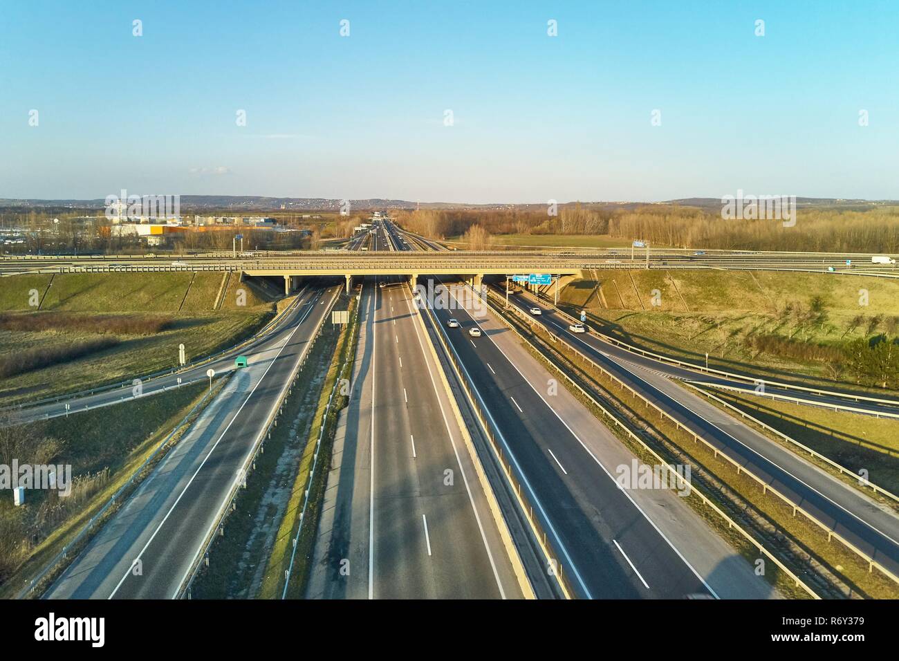 Low flying aerial panorama highway hi-res stock photography and images ...