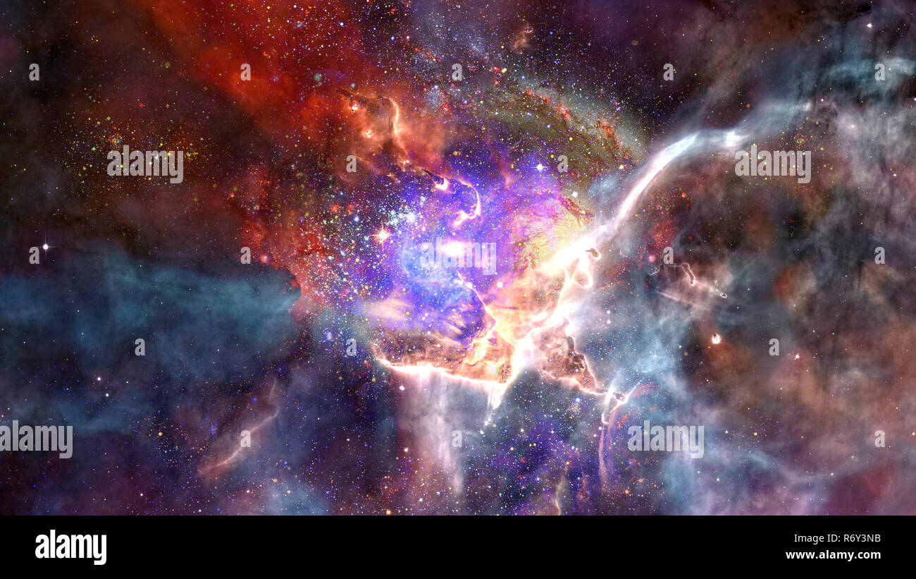 Starry deep outer space - nebula and galaxy Stock Photo - Alamy