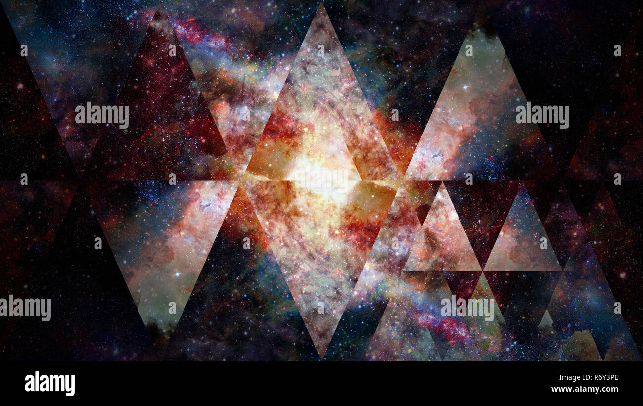 Nebula space and sacred geometry. Elements of this image furnished by ...