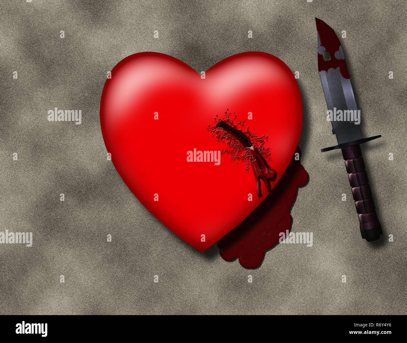 Broken Bleeding Heart Symbol Love High Resolution Stock Photography and ...
