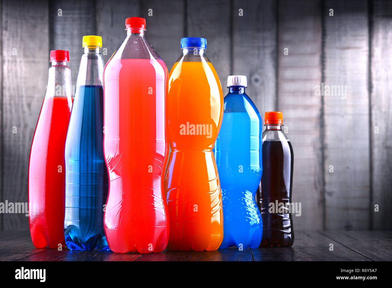 Plastic bottles of assorted carbonated soft drinks Stock Photo - Alamy