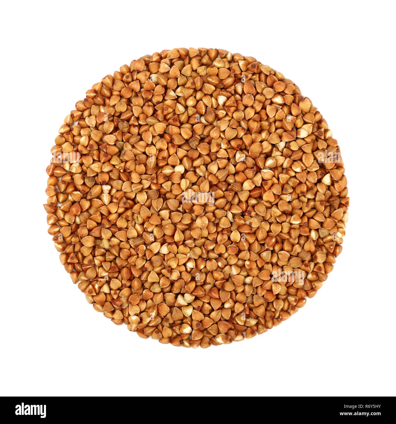 Round shaped dried buckwheat isolated on white Stock Photo - Alamy