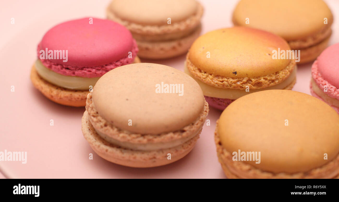 Pile of Pink macaroon Stock Photo - Alamy