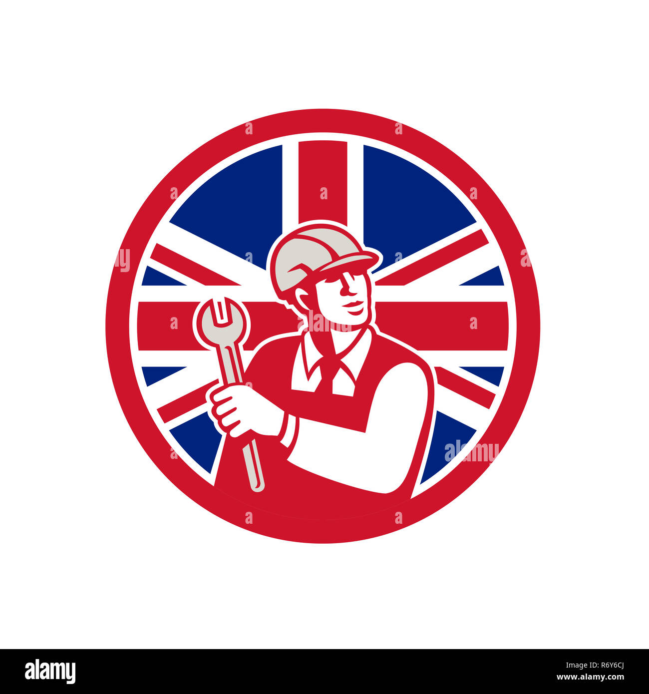 British Engineer Union Jack Flag Icon Stock Photo - Alamy