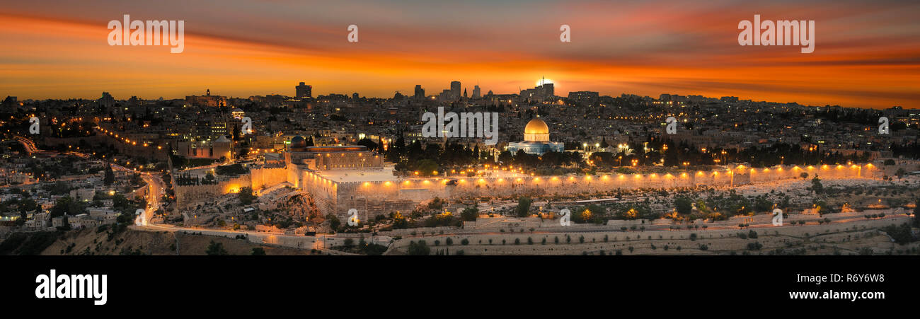 jerusalem city by sunset Stock Photo - Alamy