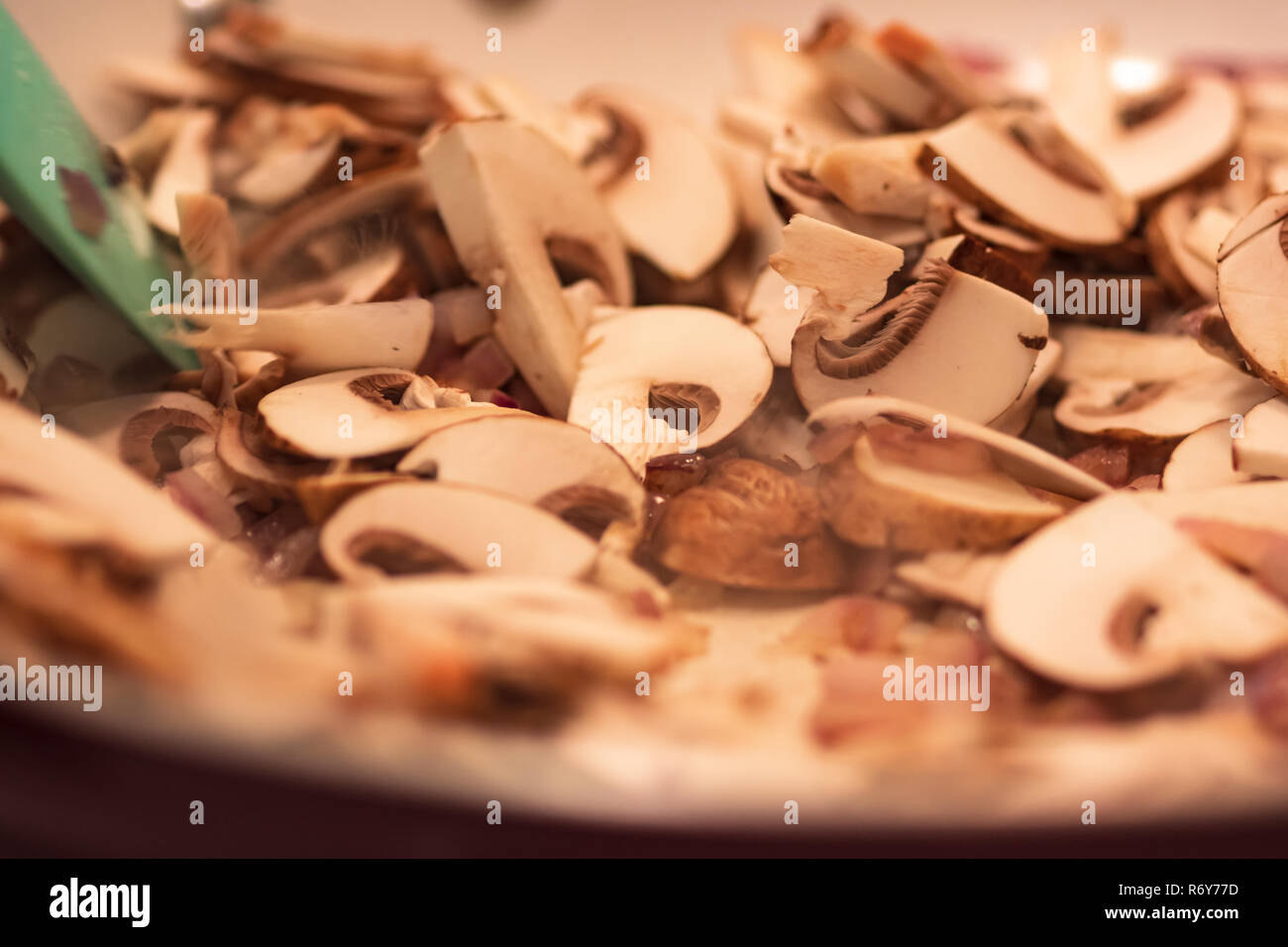 Slicing mushrooms in white kitchen hi-res stock photography and images ...