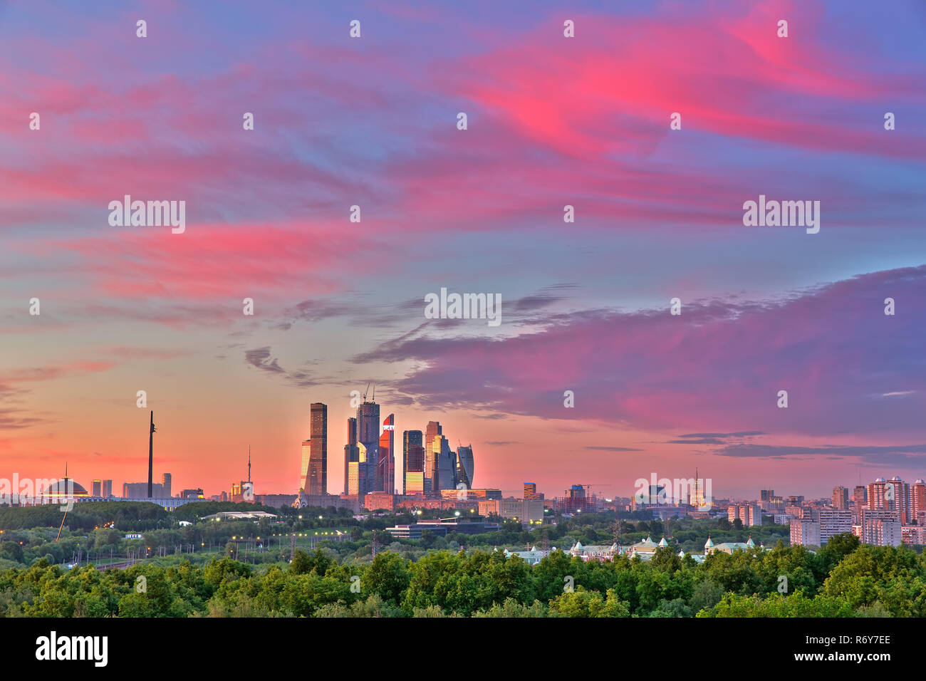 Moscow city skyscrapers aerial view hi-res stock photography and images ...