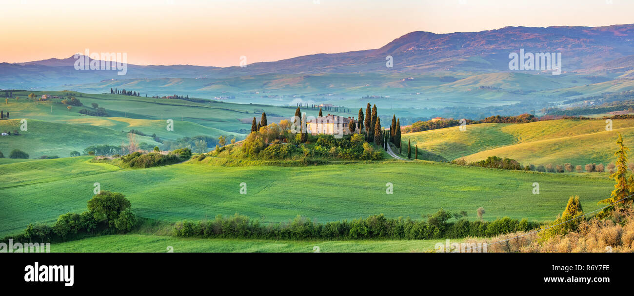Tuscany landscape at spring Stock Photo - Alamy