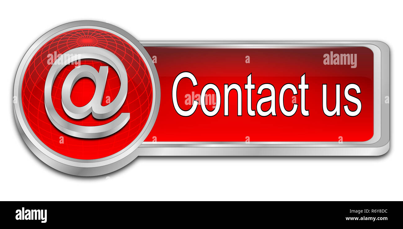 glossy red Button contact us - 3D illustration Stock Photo - Alamy