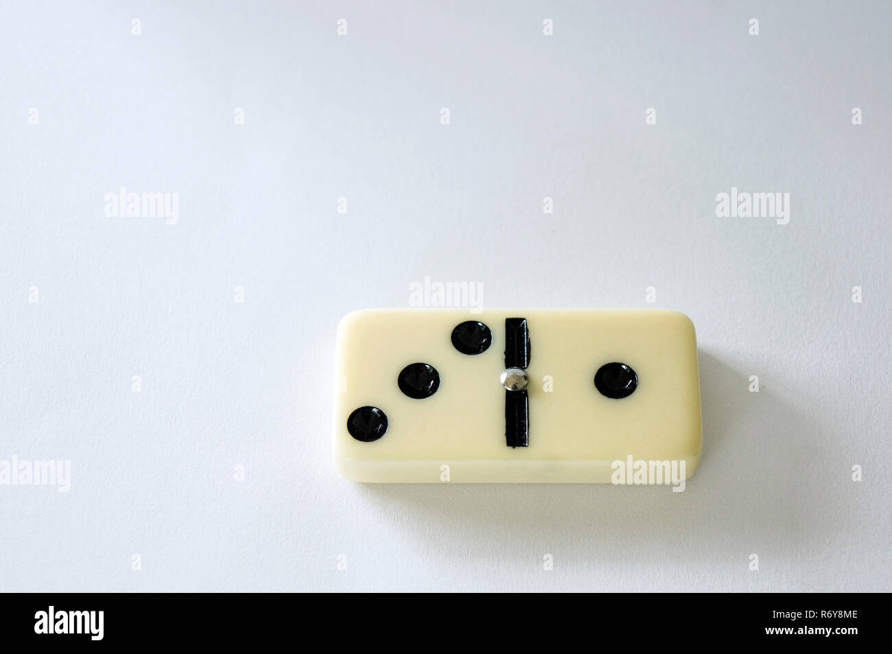 domino isolated white background one three game piece Stock Photo - Alamy