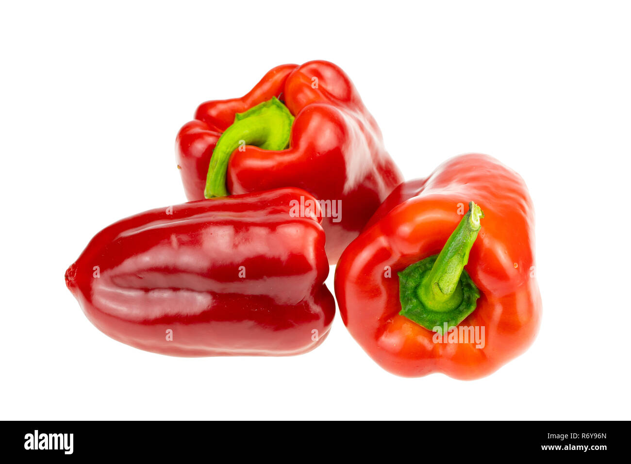 Red peppers plan view Cut Out Stock Images & Pictures - Alamy