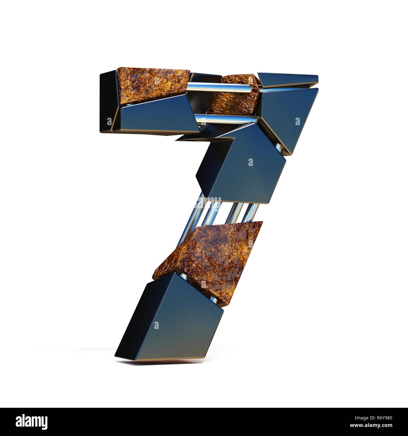 Number steel metal font seven hi-res stock photography and images - Alamy