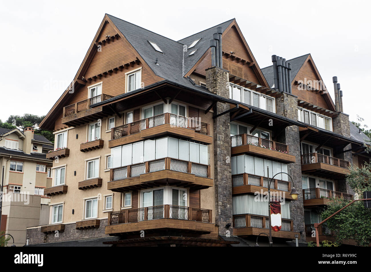 colonial german architecture building chimney city Gramado Brazil Stock ...