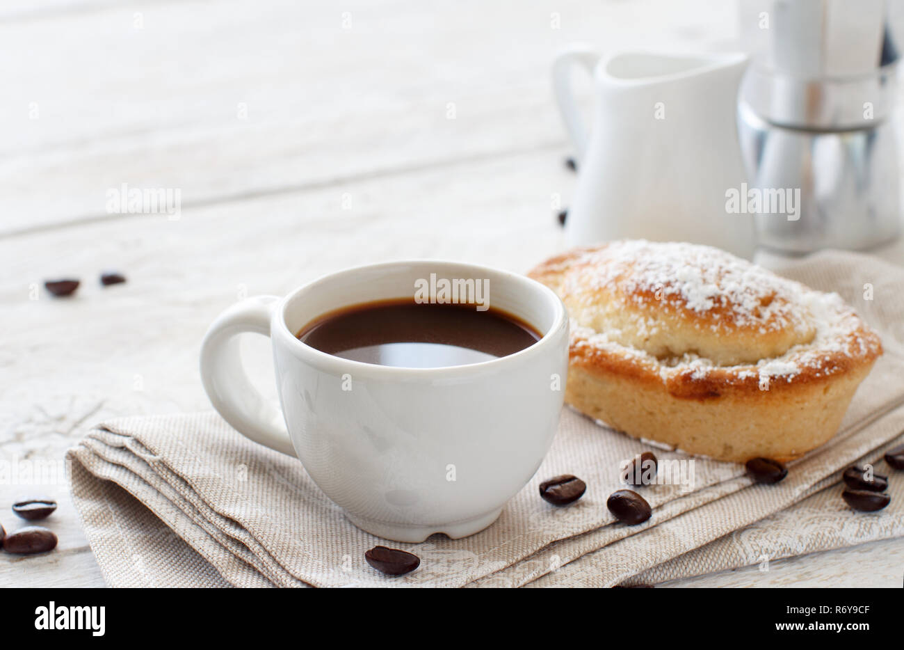 Italian coffee set for breakfast Stock Photo - Alamy