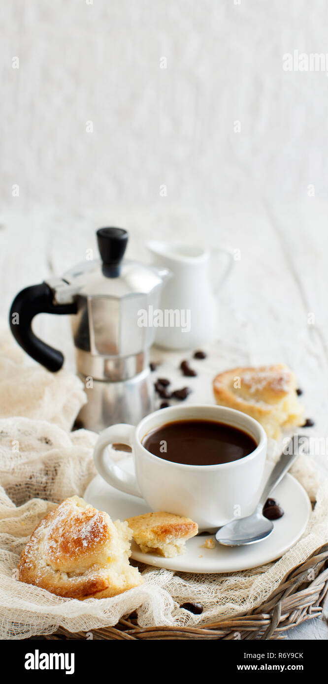 Italian coffee set for breakfast Stock Photo - Alamy