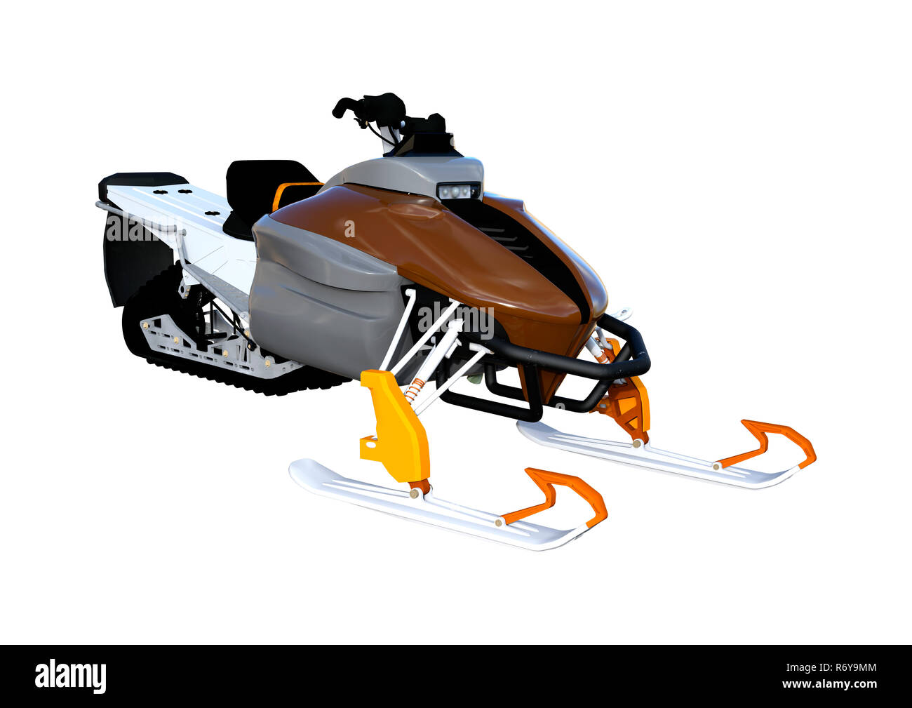 3D Rendering Snowmobile on White Stock Photo - Alamy