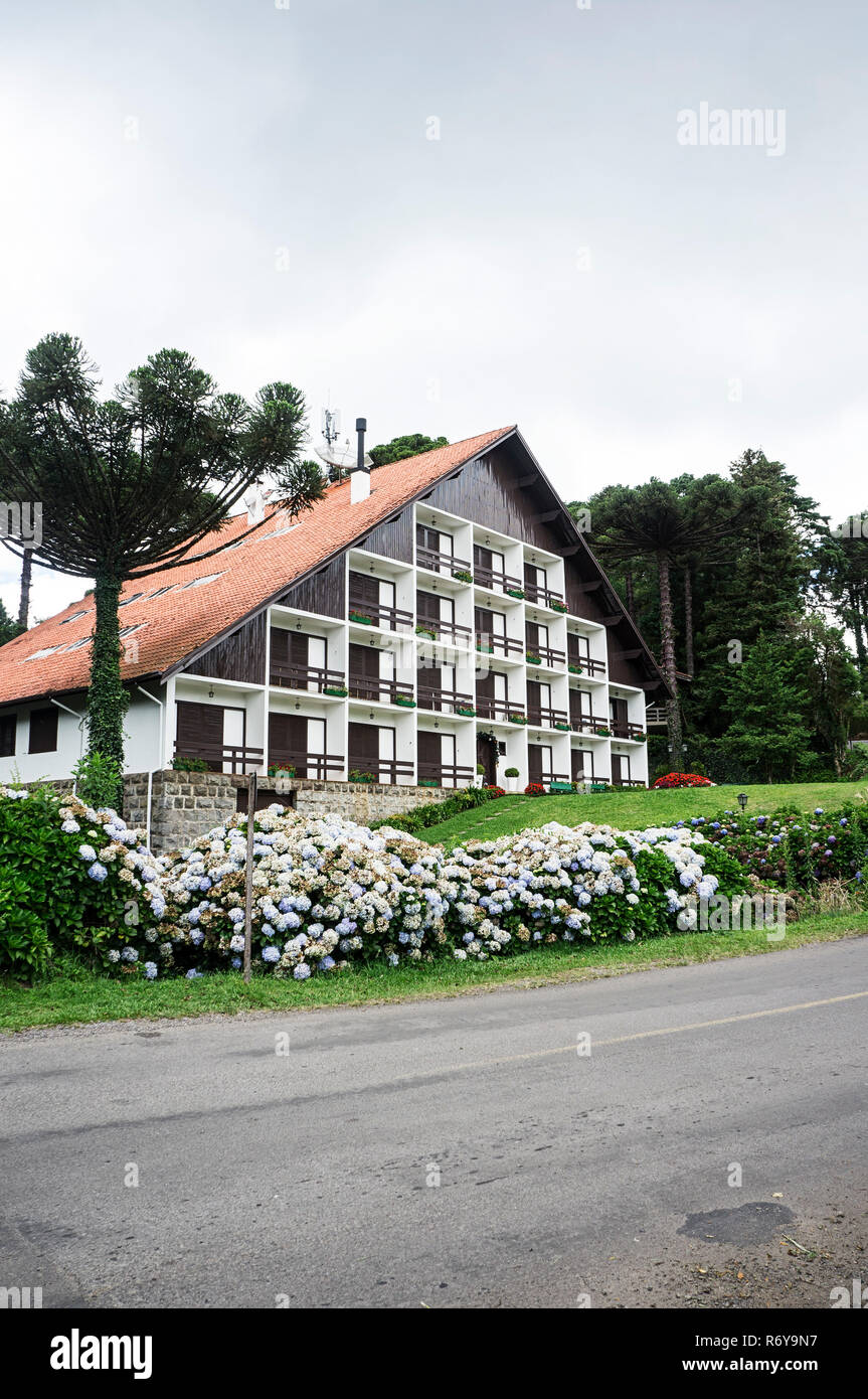 colonial german architecture building city Gramado Brazil araucaria ...