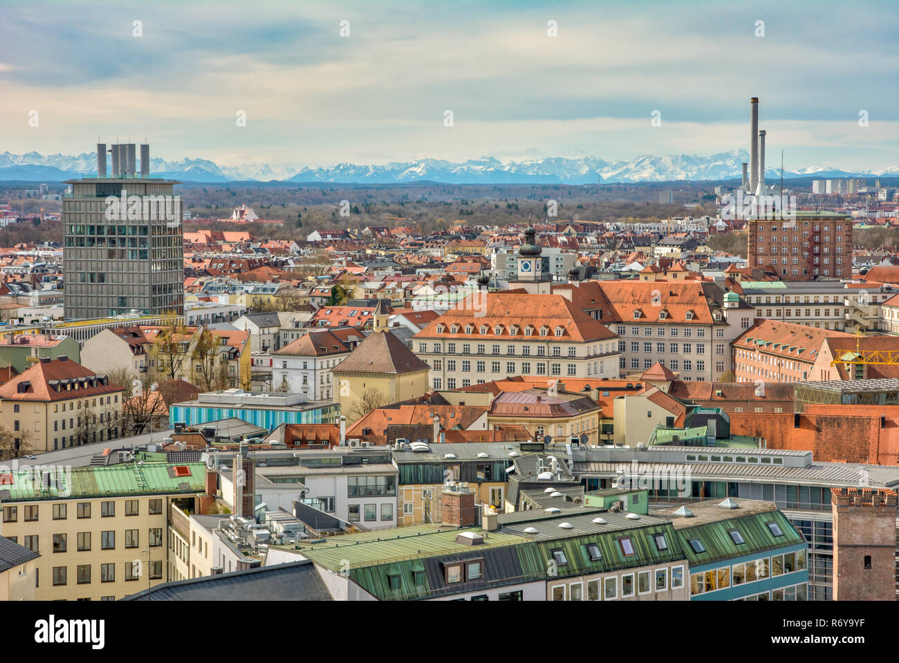 Aerial view over the city of Munich Stock Photo - Alamy
